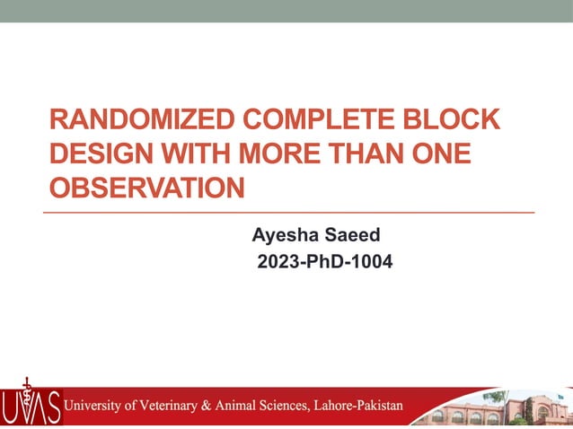 random complete block design stats presentation | PPTX