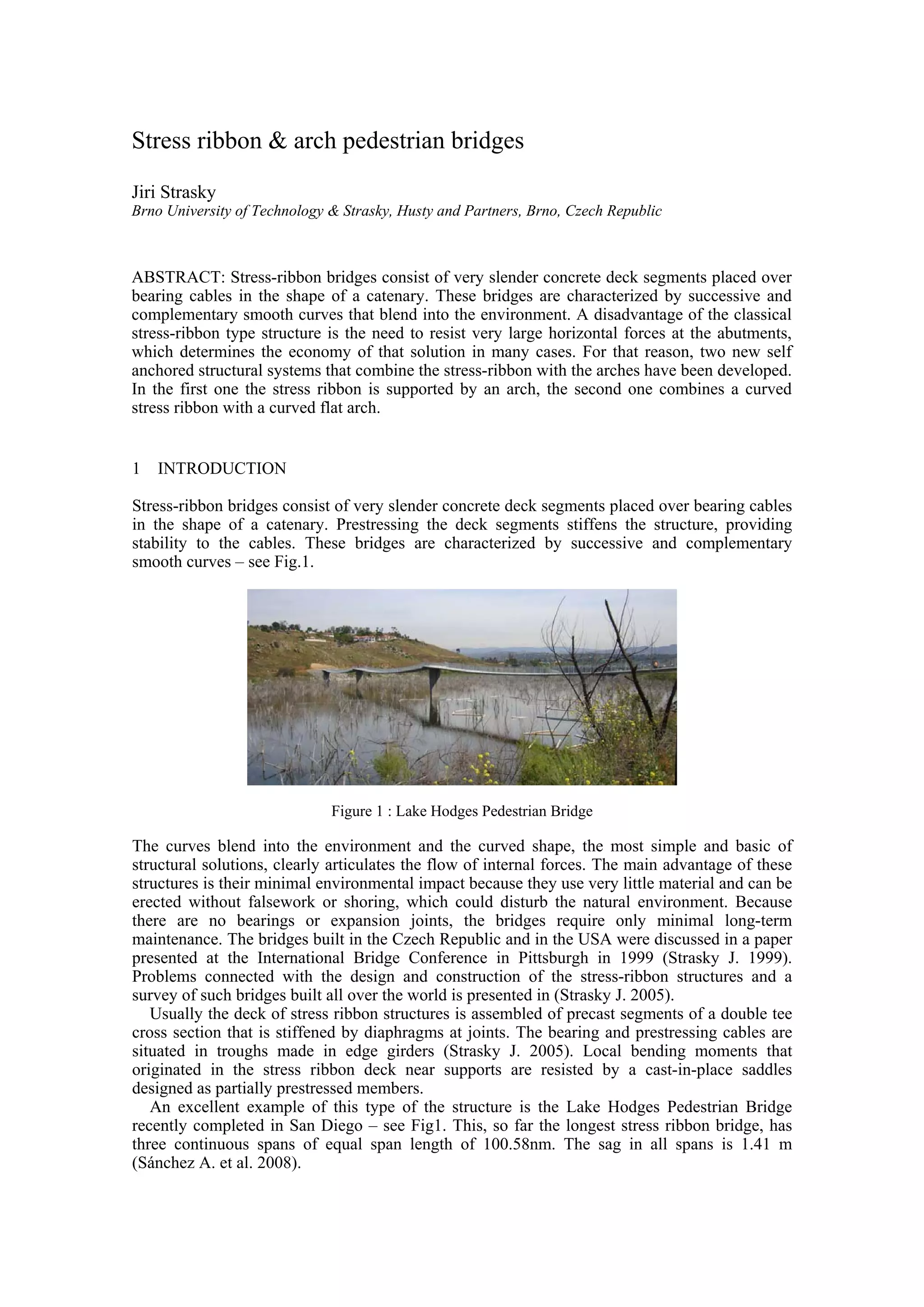 4 stress ribbon & arch pedestrian bridges | PDF