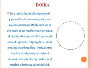 AYLANA UZUNLIGI VA DOIIIIIIIIIIRA YUZI.pptx