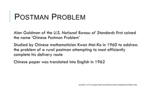 Optimal City Routes (Postman Problem | PPT
