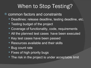 Ayman: When to stop testing? | PPT