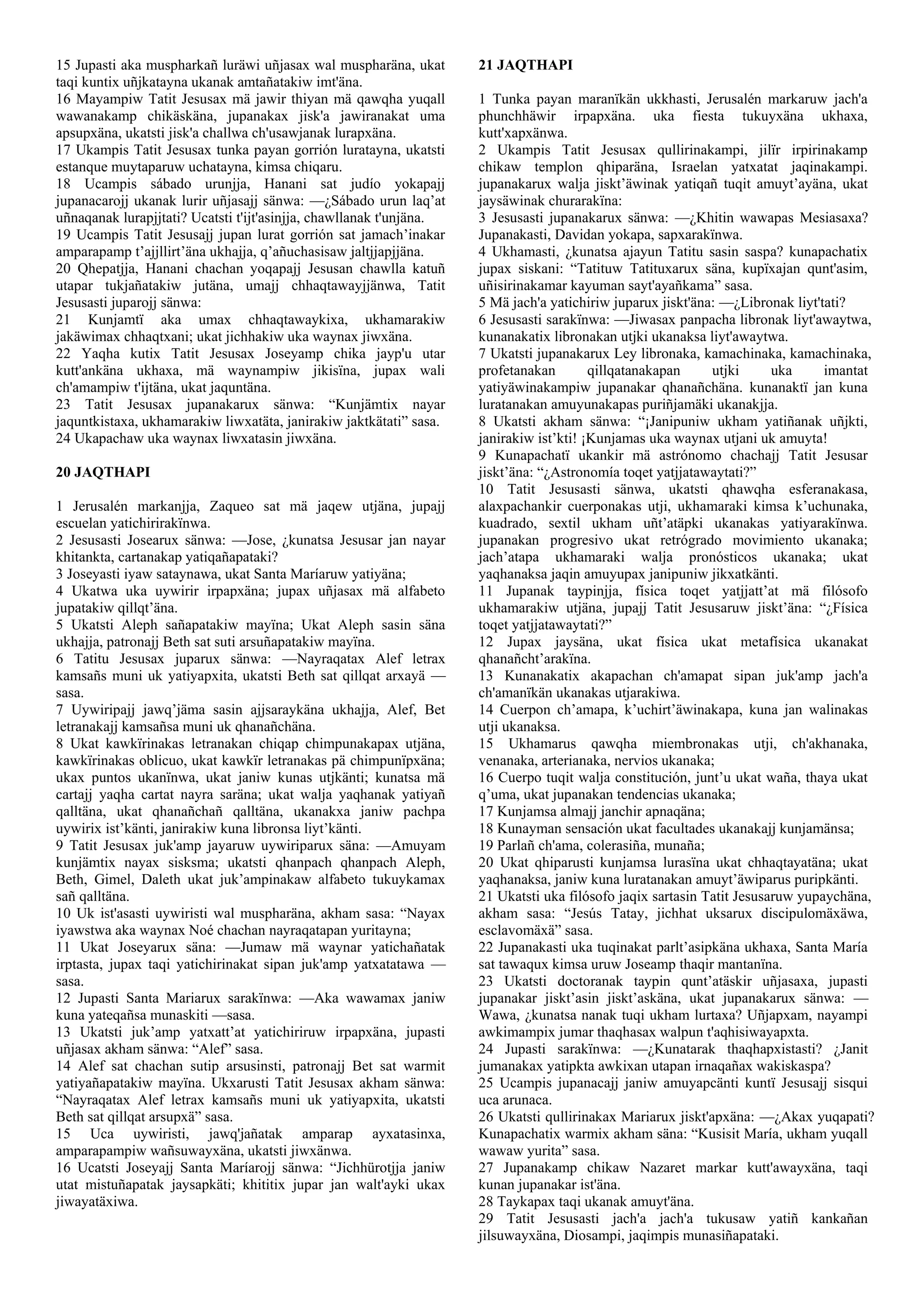 Aymara - The First Gospel of the Infancy of Jesus Christ.pdf