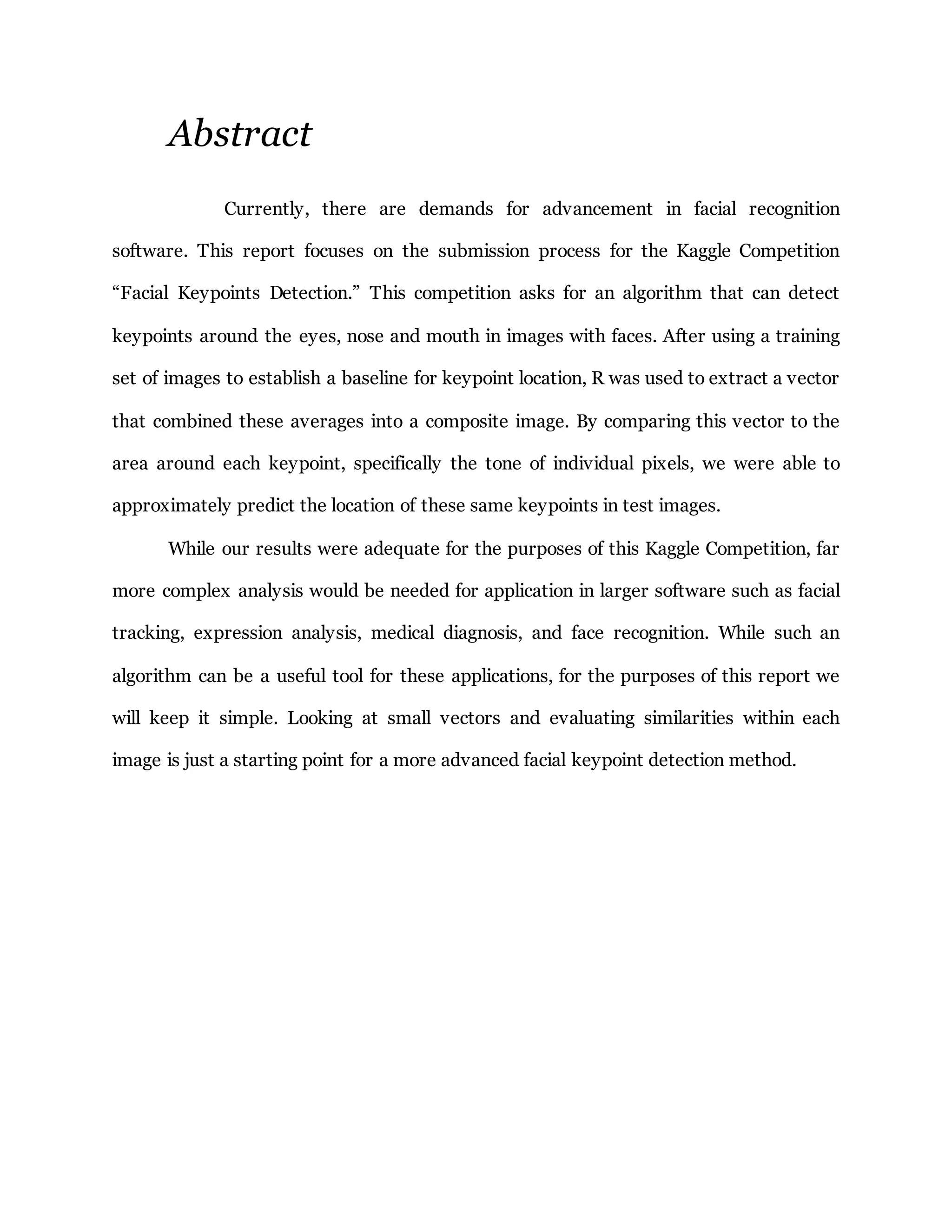 Facial Keypoint Detection Using R Pdf