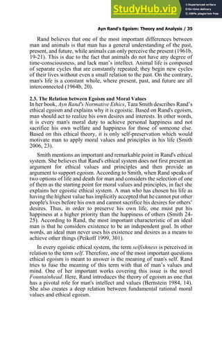 Ayn Rand S Egoism Theory And Analysis | PDF