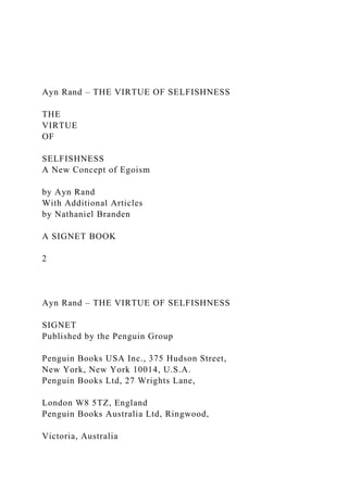 Ayn Rand – THE VIRTUE OF SELFISHNESSTHEVIRTUEOFSEL.docx