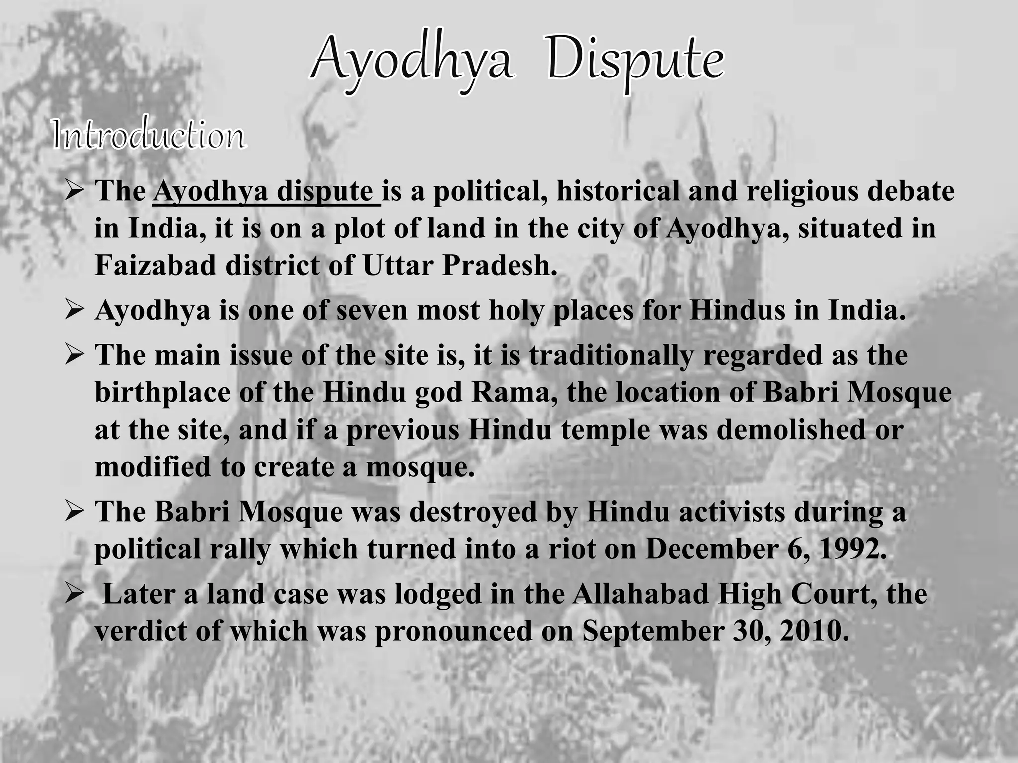 Ayodhya case ppt | PPTX