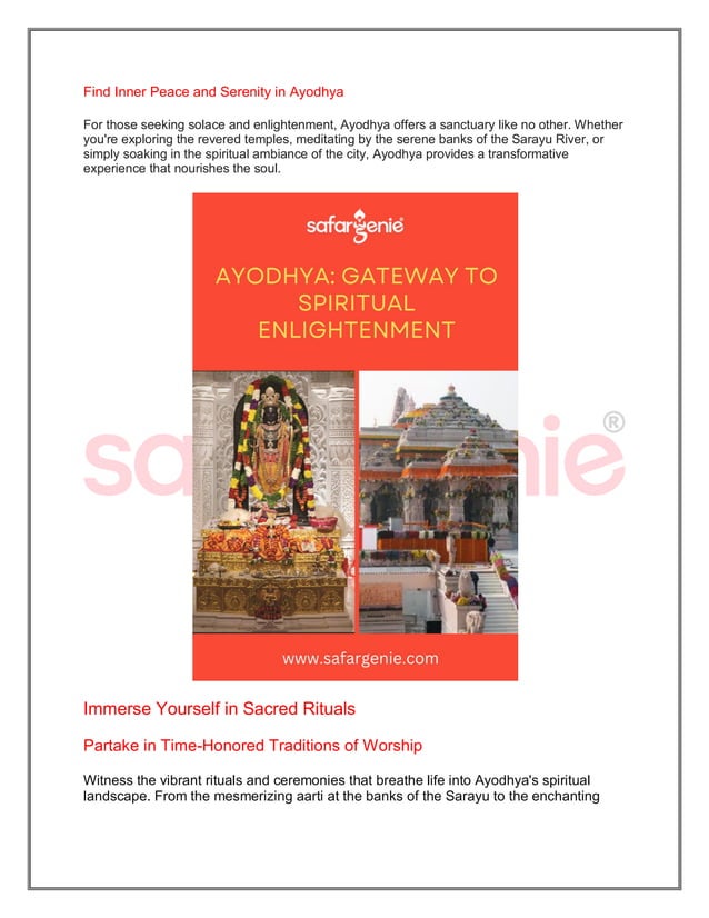 Experience the Spiritual Majesty of Ayodhya Dham Darshan | PDF