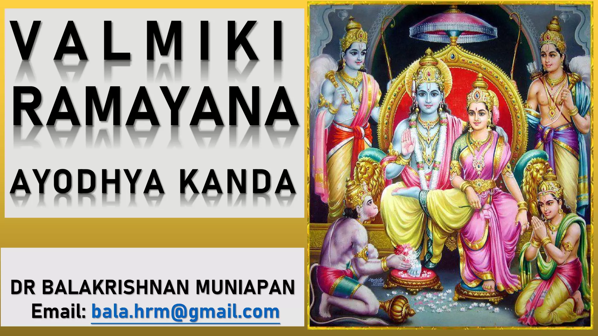 Valmiki Ramayana Online Class - Ayodhya Kanda - Session 6 | PPT