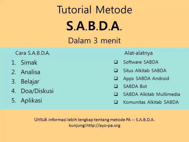 Pemahaman Alkitab dengan Metode S.A.B.D.A. | PPTX