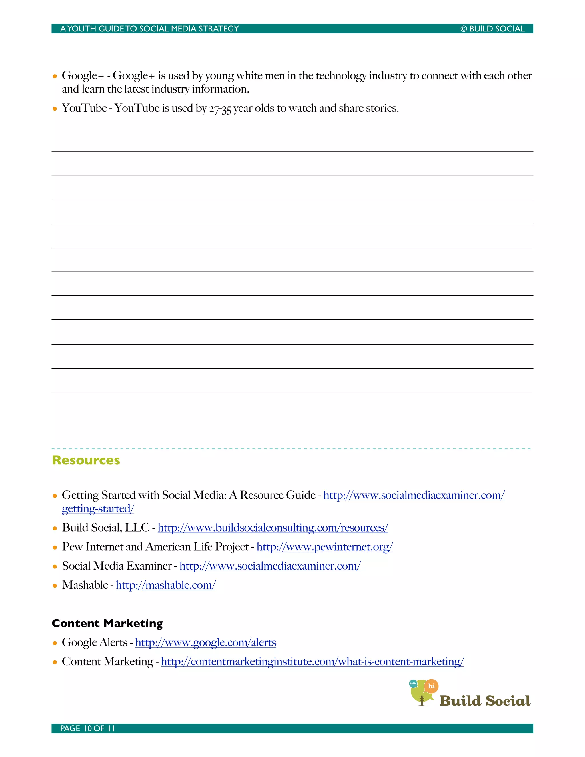A Youth Guide to Social Media Strategy | PDF