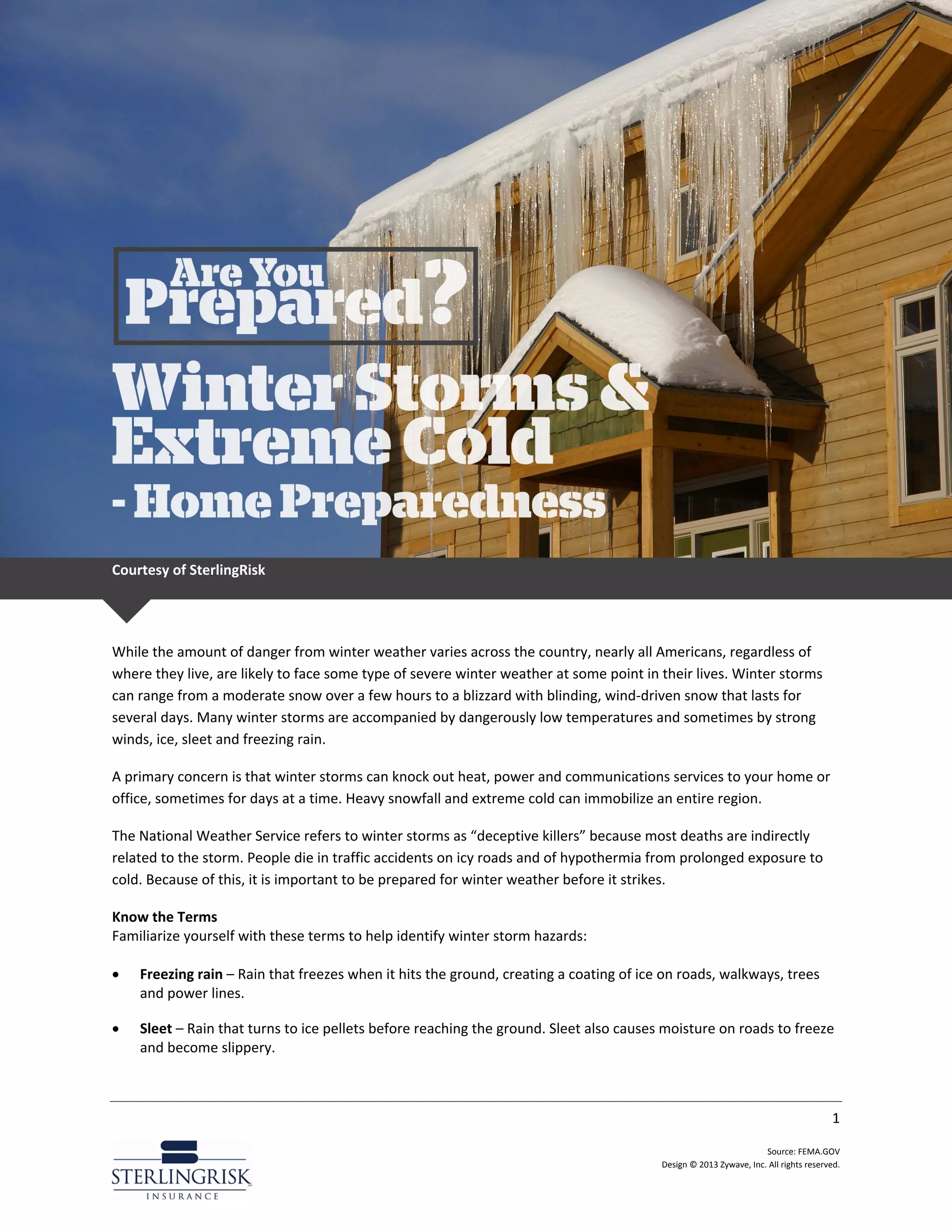 Are You Prepared? Winter Storms & Extreme Cold | PDF