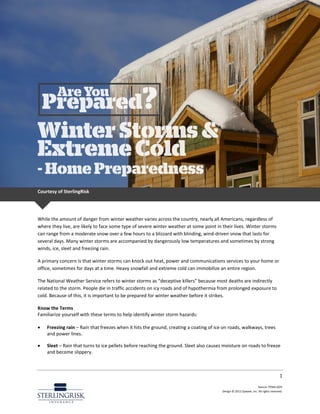 Are You Prepared? Winter Storms & Extreme Cold | PDF | First Aid | Injuries