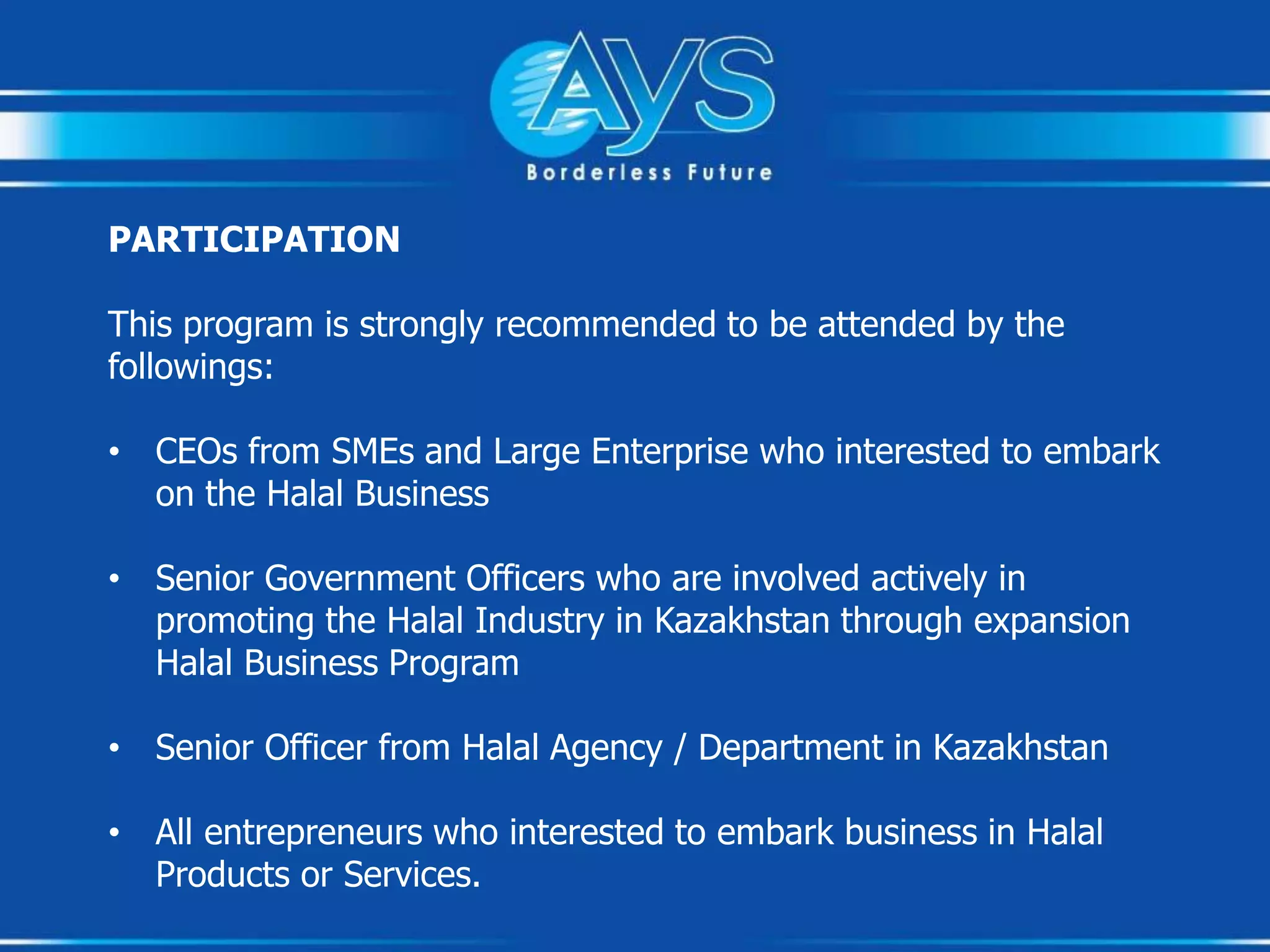 AYS Global Halal Entrepreneurship Programs | PPT