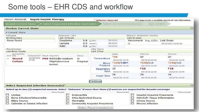 Using the EMR in early recognition and management of sepsis