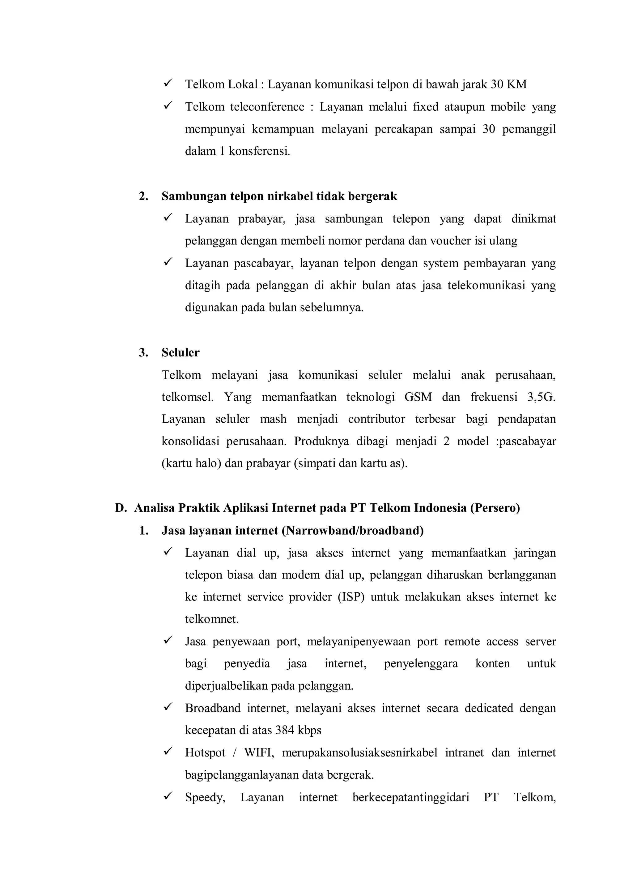 IMPLEMENTASI TELEKOMUNIKASI, INTERNET DAN TEKNOLOGI NIRKABEL PADA PT ...