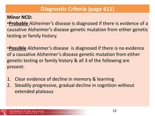 NEUROCOGNITIVE DISORDER (NCD) | PPT