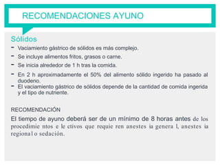 Ayuno preoperatorio anestesiologia. pptx | PPTX