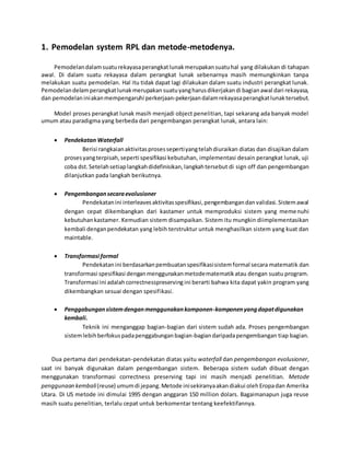 Metode pengembangan RPL dan DFD | DOCX