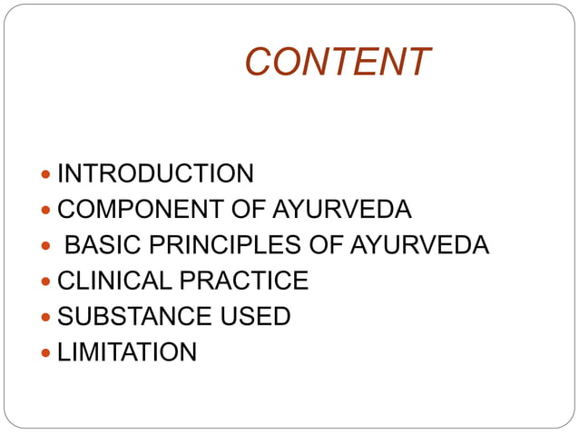 Ayurveda | PPTX | Holistic Health | Alternative Medicine