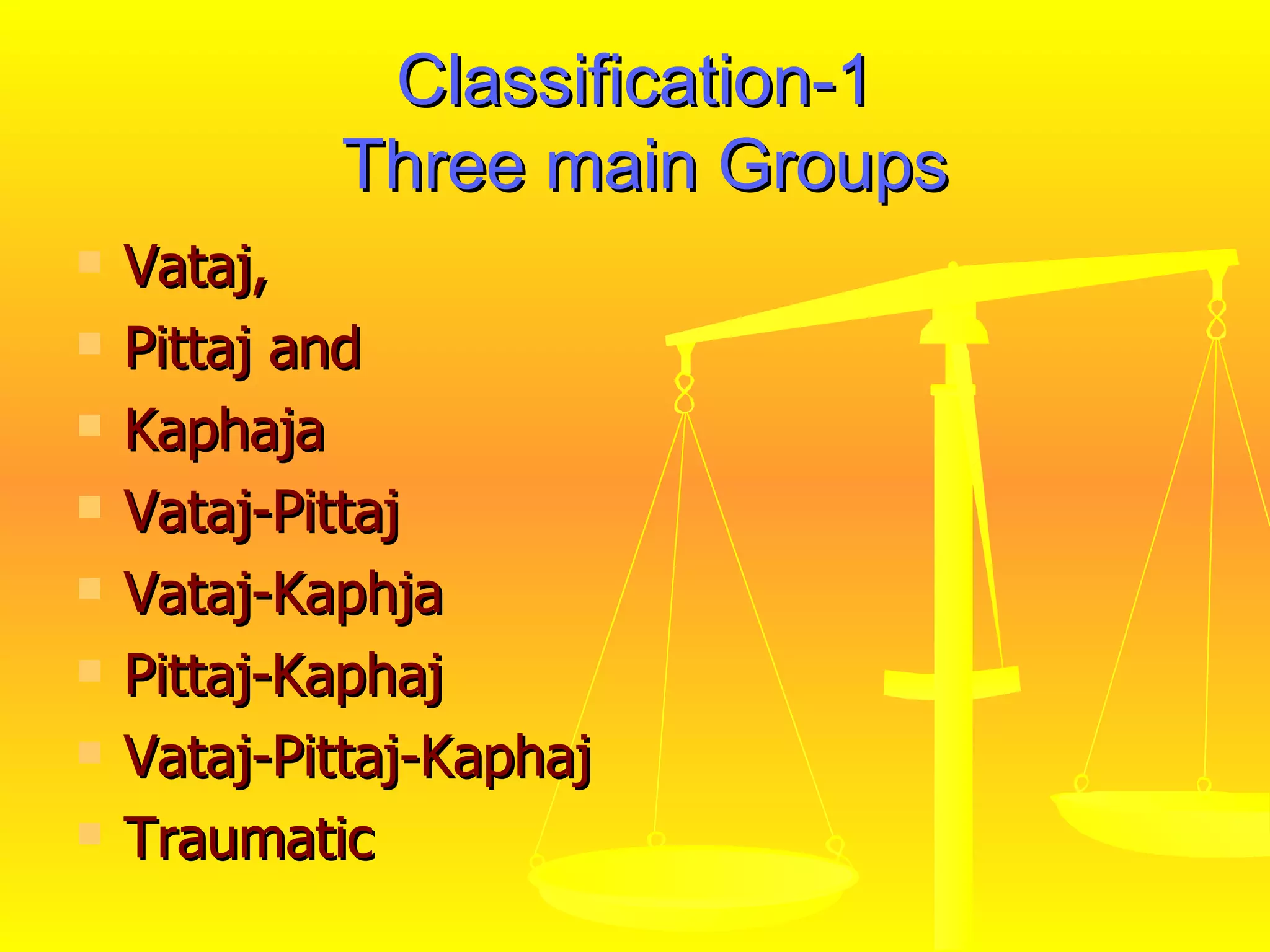 Ayurveda : Classification and Groupings of diseases | PPT