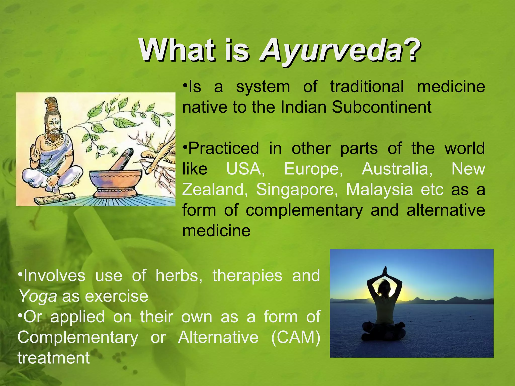 Ayurveda for holistic health copy | PPT