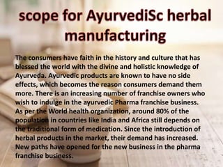 Ayurveda herbal manufacturing and its scope | PPT