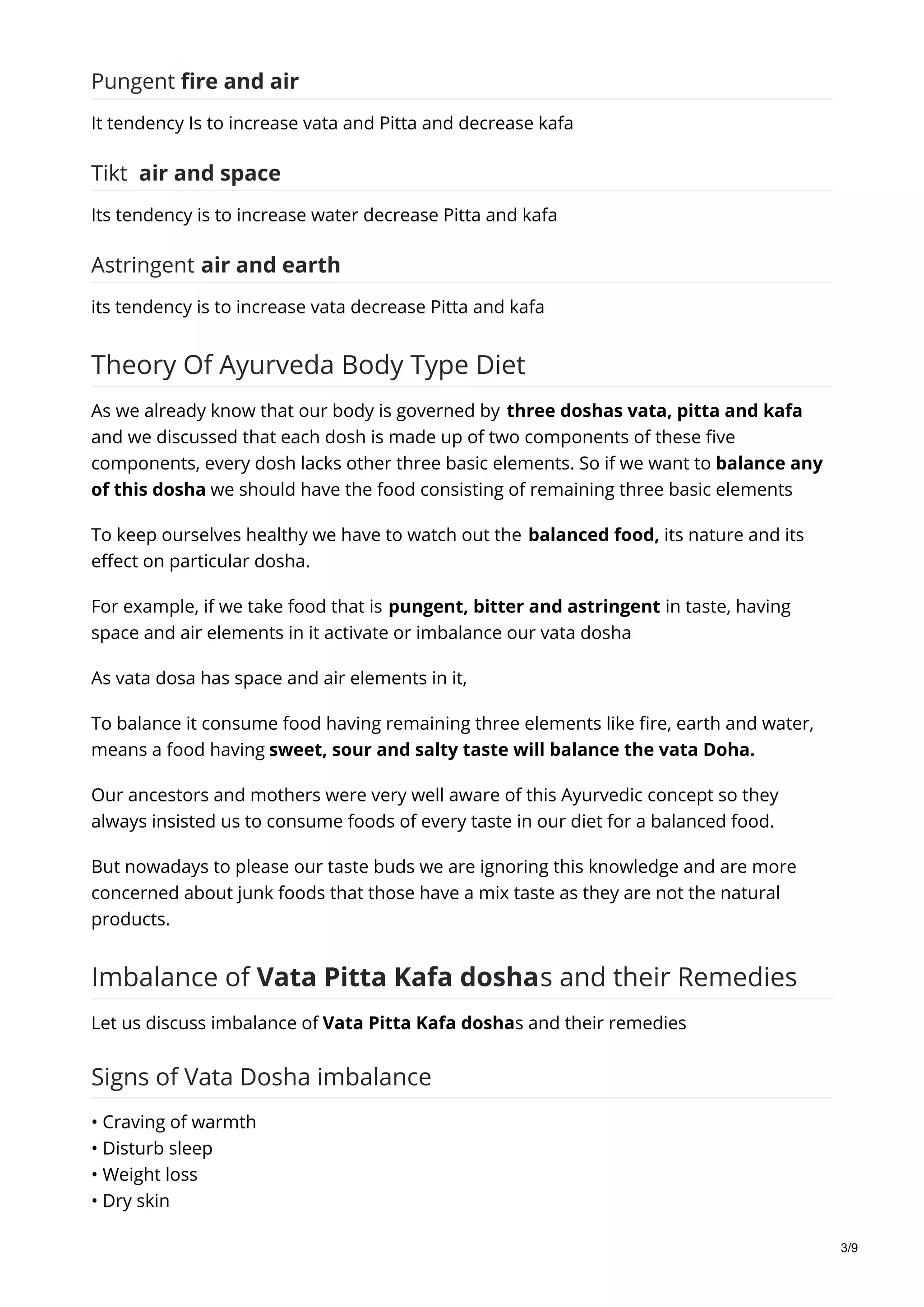 Ayurveda Body Type Diet| Balancing Vata Pitta Kafa| Lifestyle | PDF