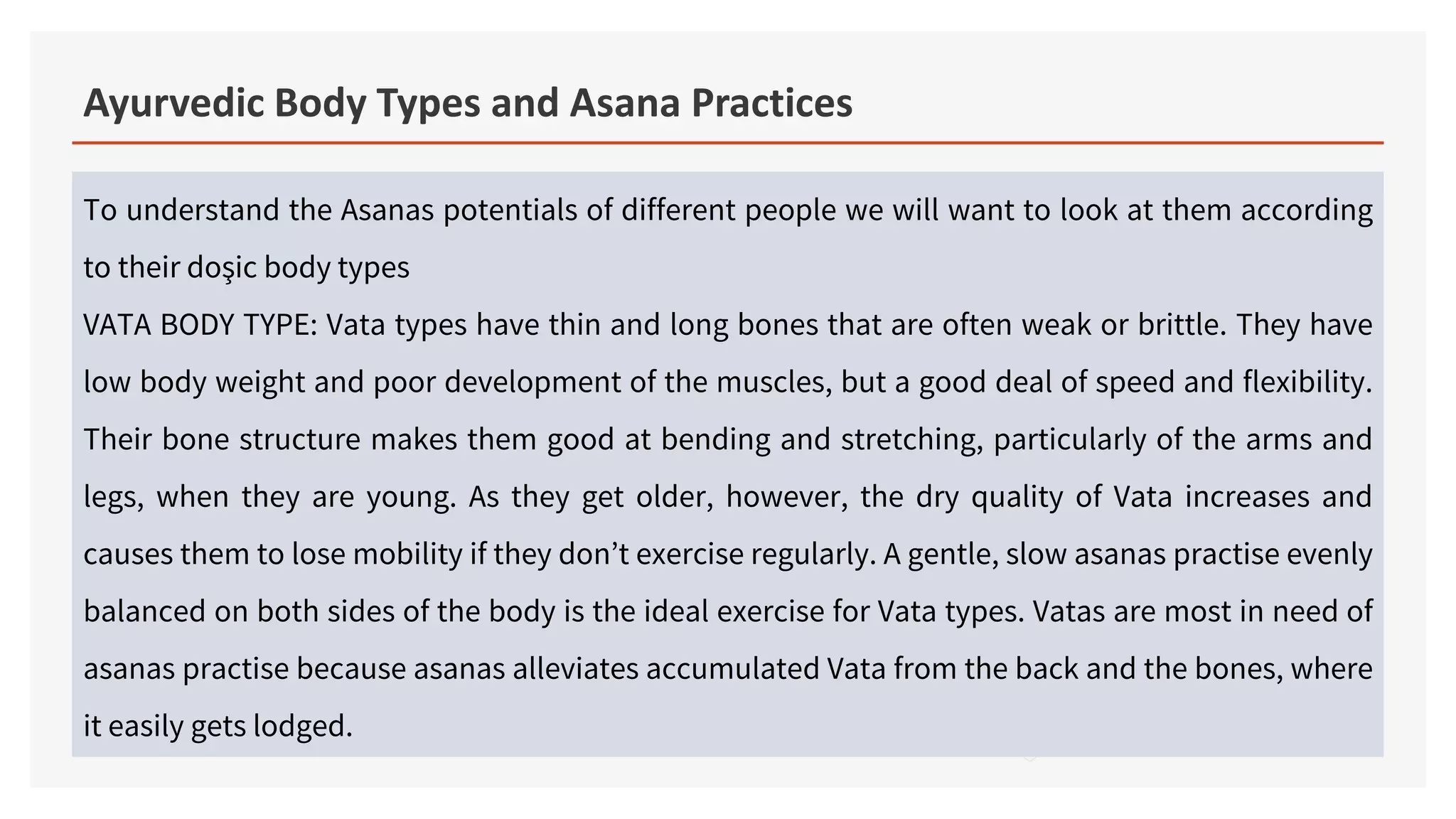 Ayurvedic body types and asana practices | PDF