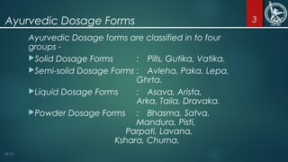 Traditional Ayurvedic Dosage Forms | PPT