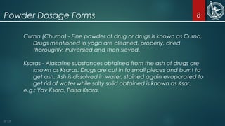 Traditional Ayurvedic Dosage Forms | PPT
