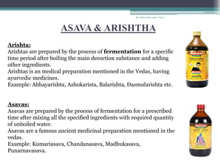 AYURVEDIC FORMULATION; Herbal Drug Technology-6th semester.pptx