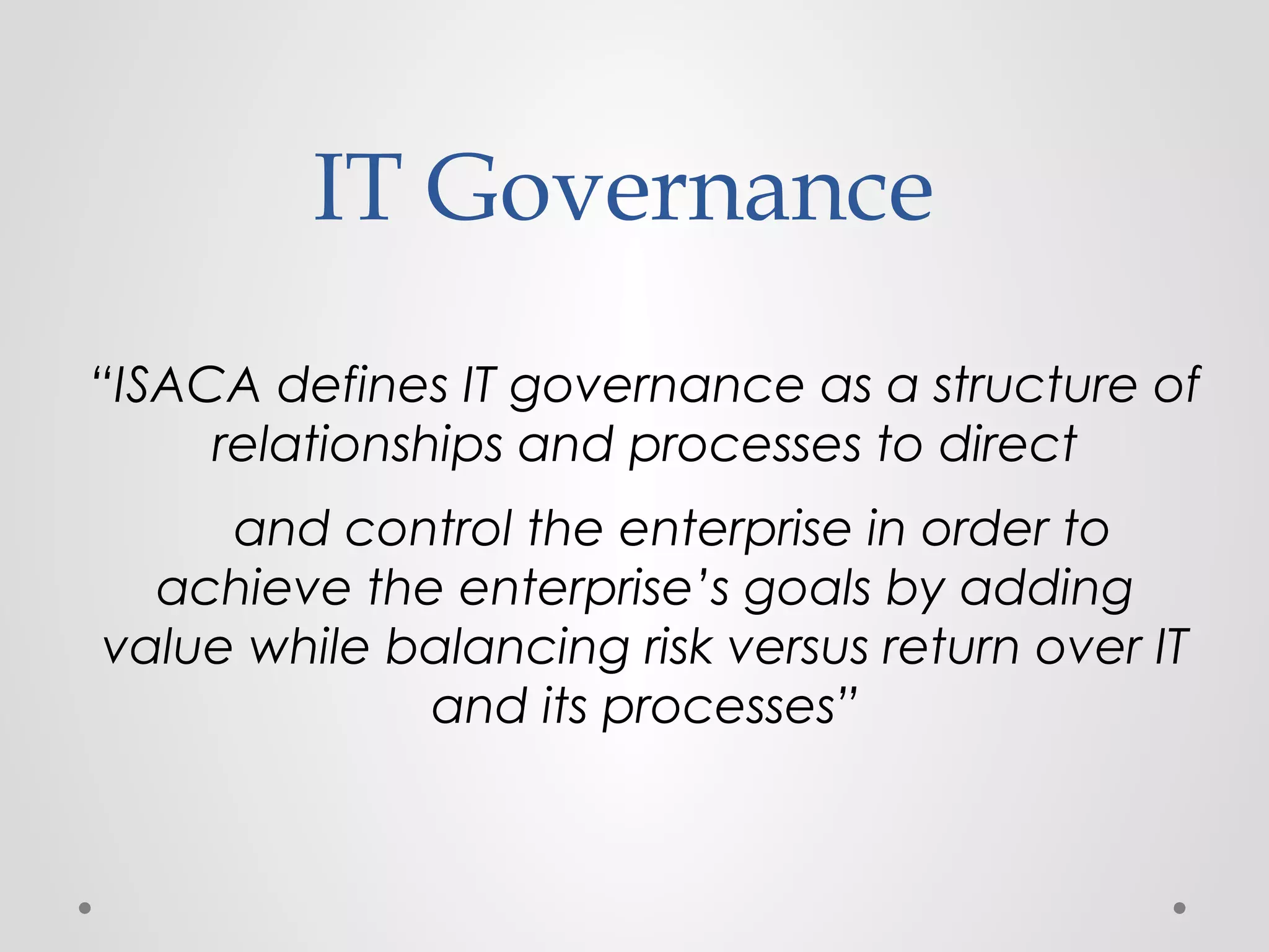 What is IT governance? | PPT