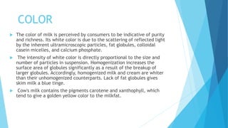 properties of milk and milk product | PPTX