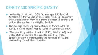properties of milk and milk product | PPTX