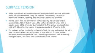 properties of milk and milk product | PPTX
