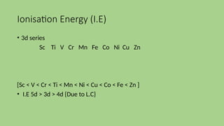 group 3d 4d 5d elements name and and atomic number | PPT