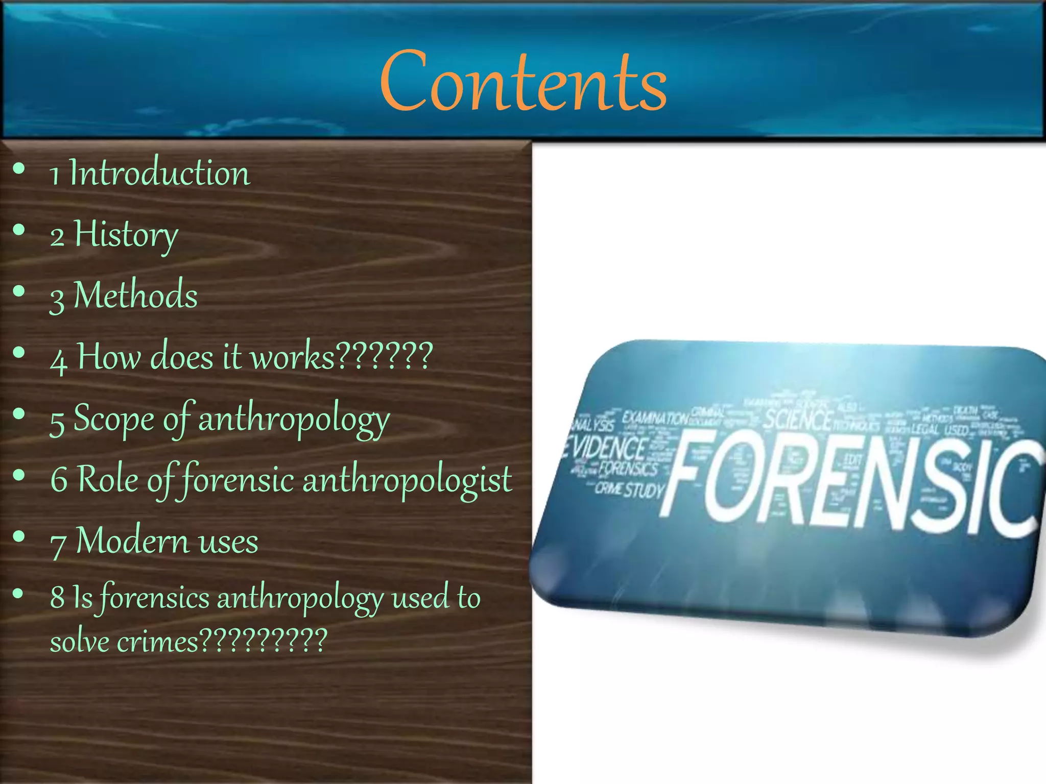 forensic anthropology | PPTX