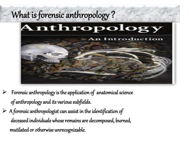 forensic anthropology | PPTX | Geology | Science