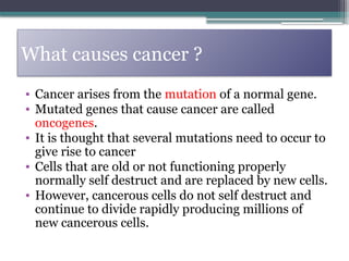 Cancer is a group of diseases that occur when cells grow out of control ...