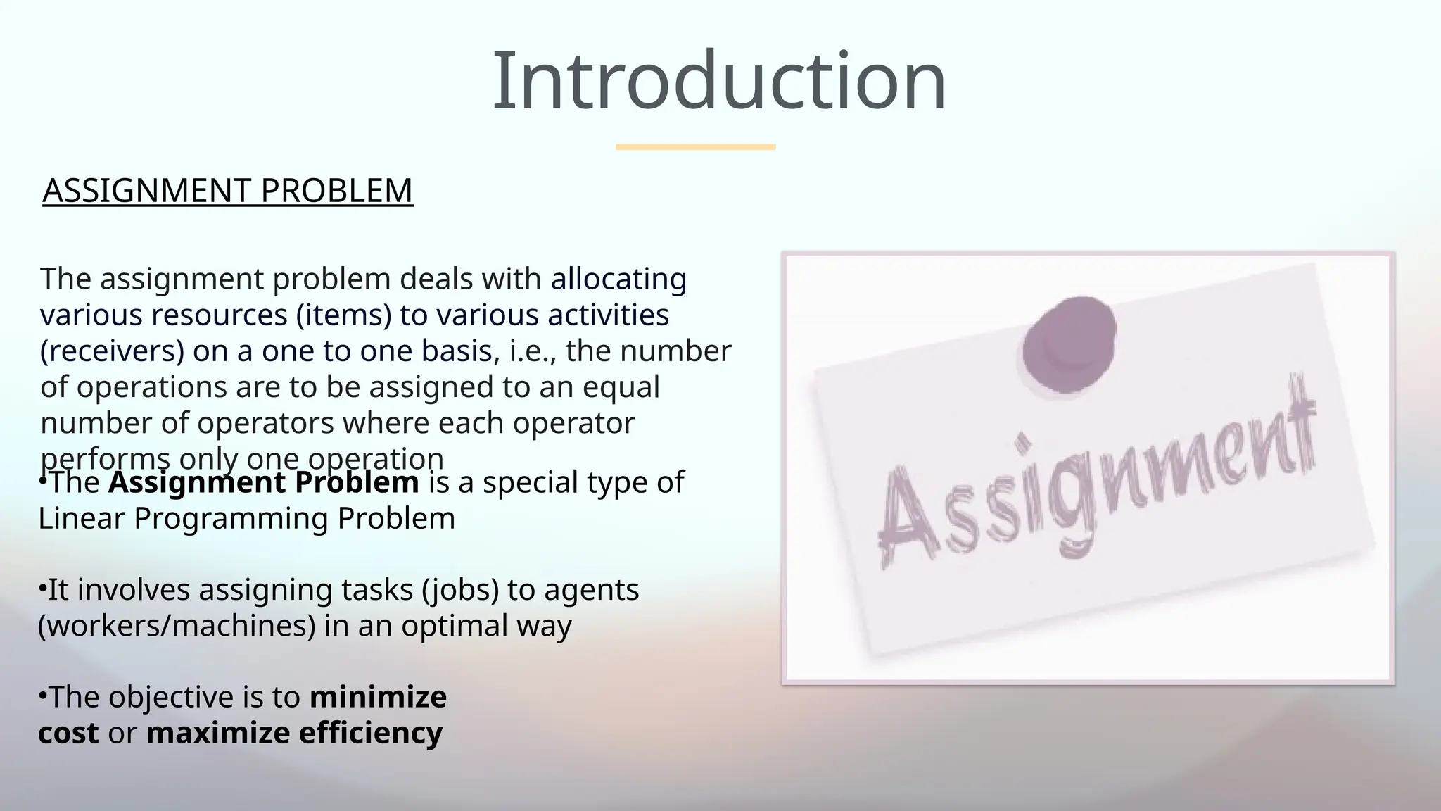 Operations Research assignment problem ayushi | PPT
