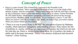 ROLE OF PEACE EDUCATION FOR THE MAKING OF GOOD SOCIETY | PPT