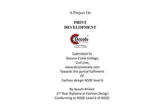 Ayushi khilani ,2year Fashion Design Diploma NSQF Level -6 ,NSDC | PDF