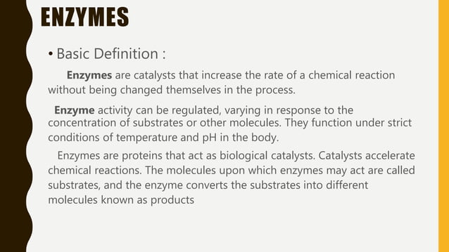 Molecular weight determination and Characterization of Enzymes | PPTX | Chemistry | Science