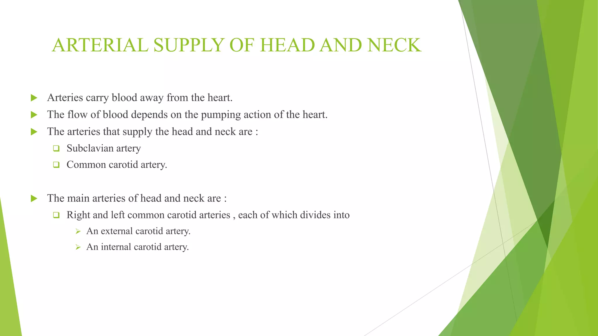 Blood supply of head & neck and periodontal tissues | PPT