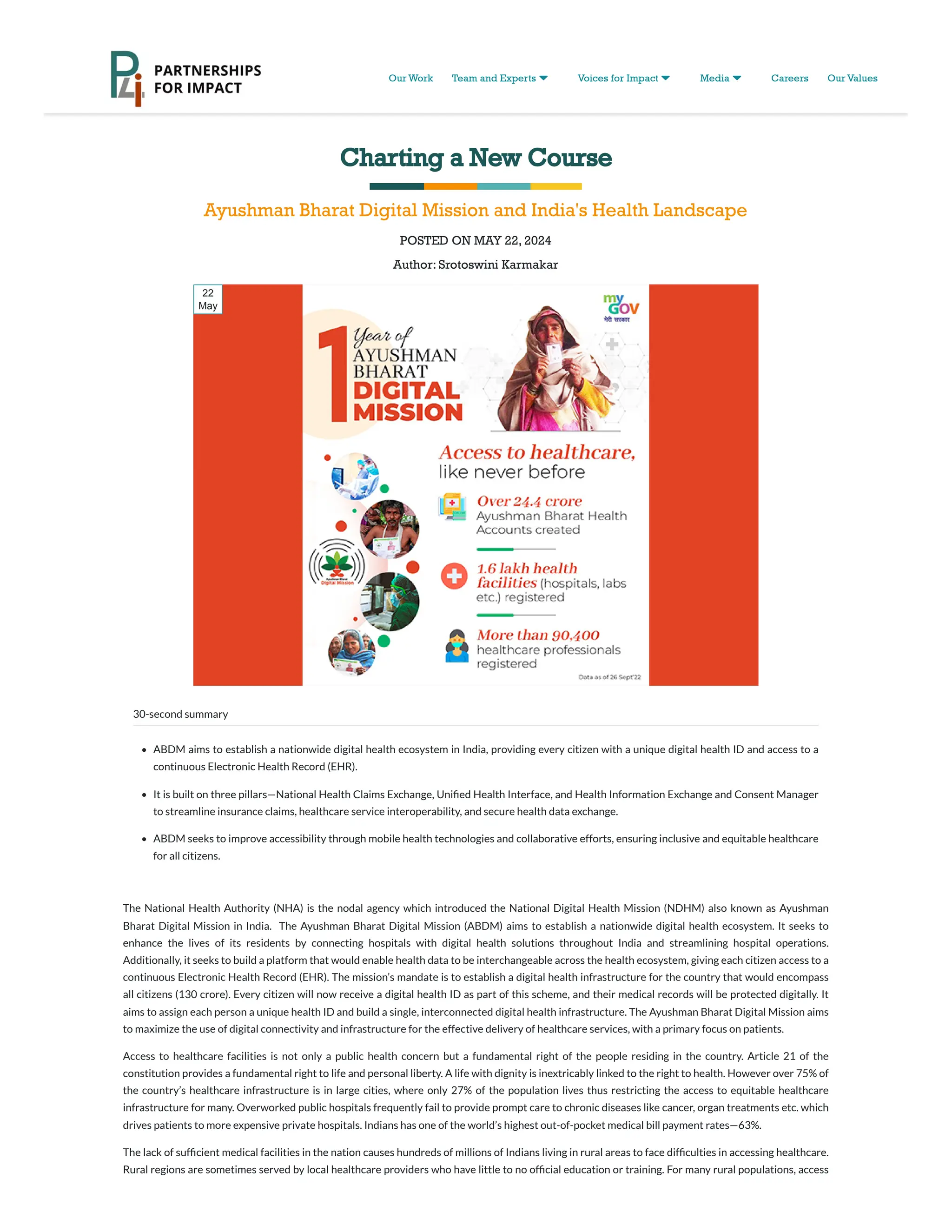 Ayushman Bharat Digital Mission and India's Health Landscape | PDF