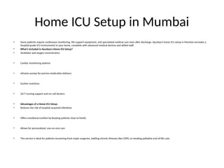 Hospital Bed & ICU Setup on Rent in Mumbai | Ayushya Home Healthcare | PPTX
