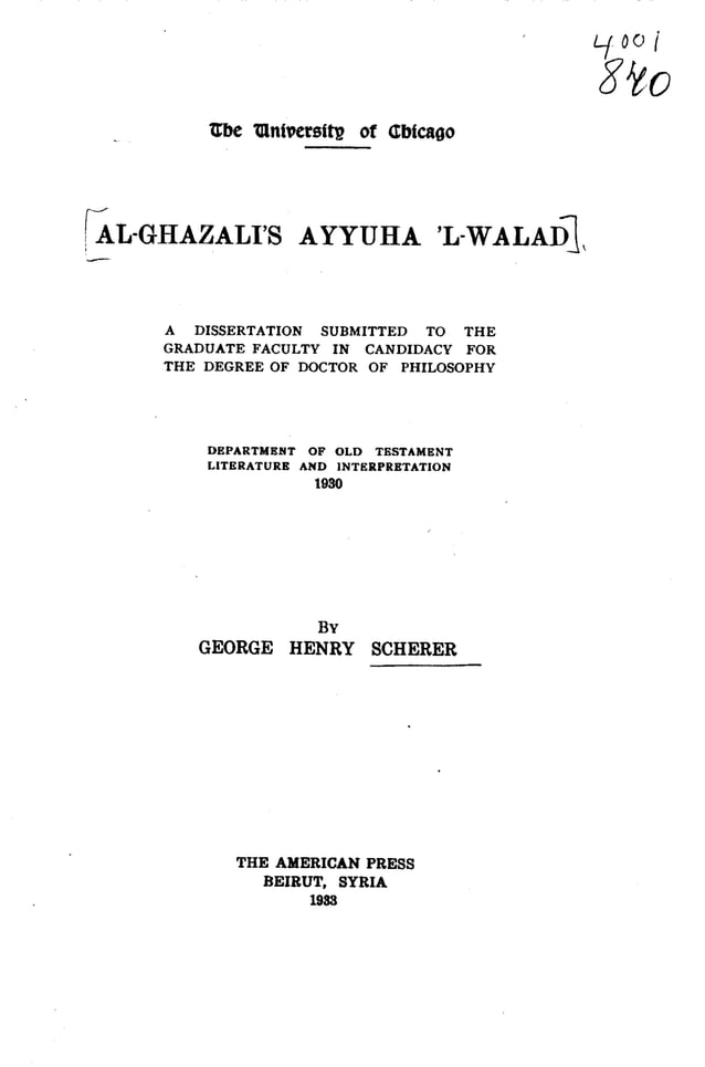 Ayyuha al-walad-Al Ghazali | PDF