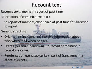 NARATIVE TEXT & RECOUNT TEXT | PPT