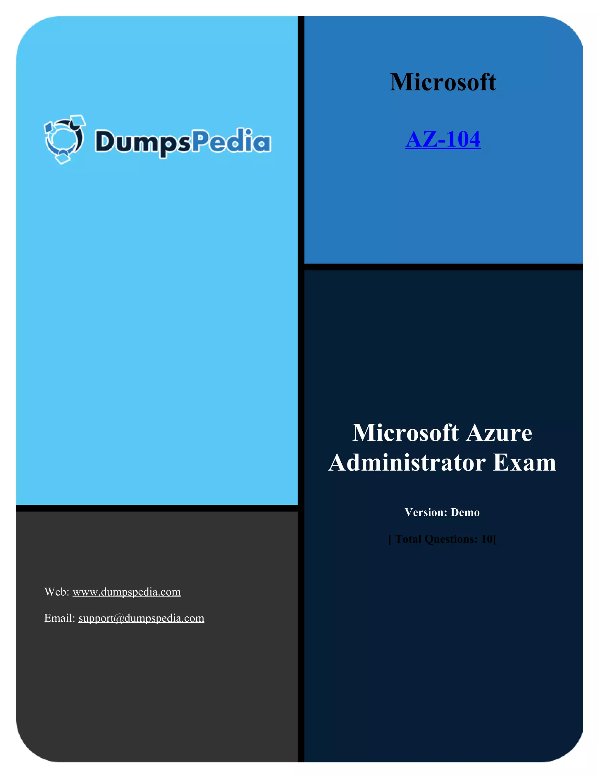 AZ-104 Questions Answers Dumps | PDF