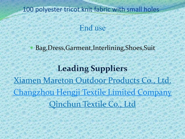 Presentation on Fabric Analysis | PPSX